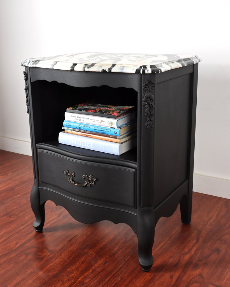 Painted French Provincial Night Stand With Pour Top - Etsy