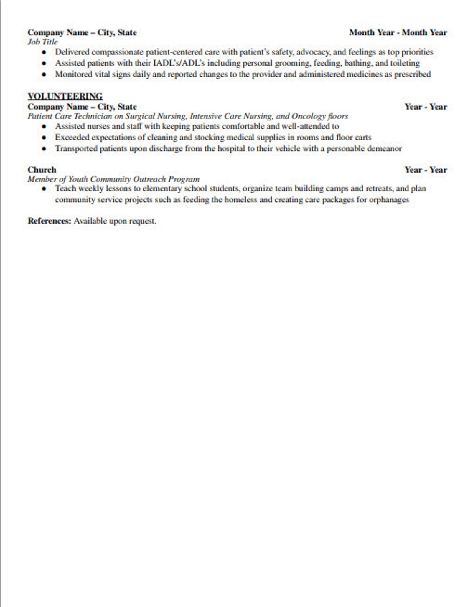 Physician Assistant Resume Template, Resume CV Template for PA or NP ...