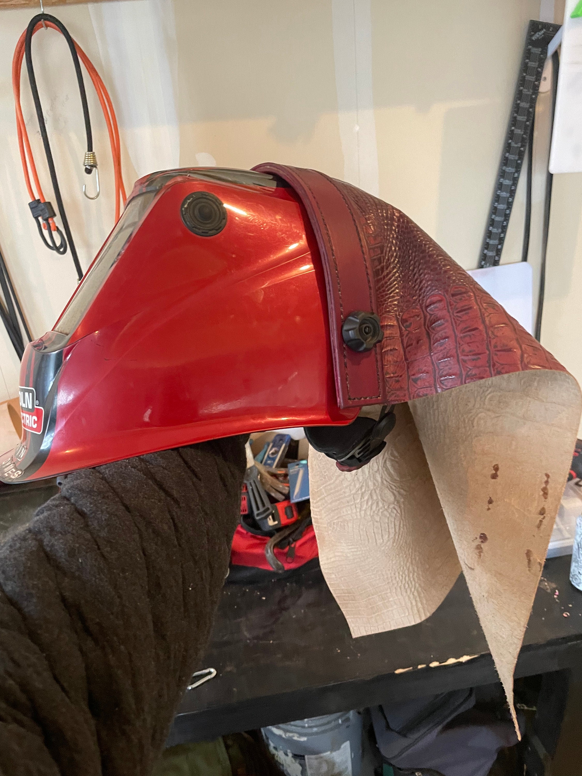 Custom Leather Welding Helmet Cape - Etsy