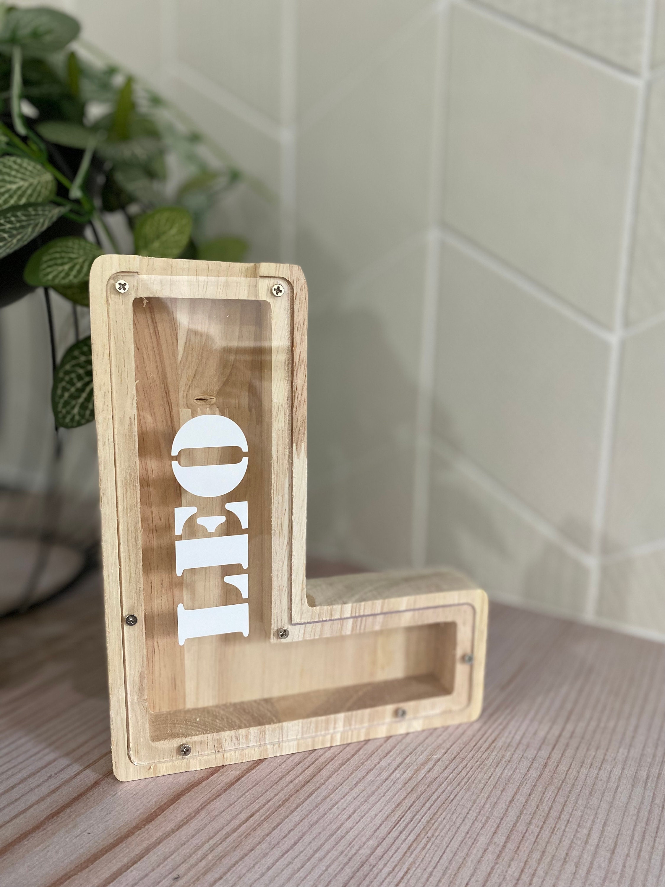 Personalised Wooden Letter Money Box Unique Gift Piggy - Etsy Australia