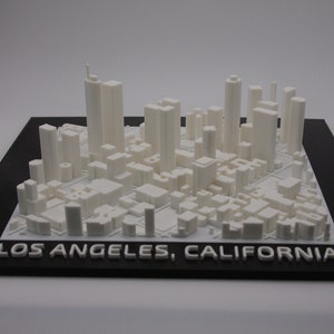 Los Angeles City Skyline Custom LA Cityscape Map of Los Angeles 3d ...