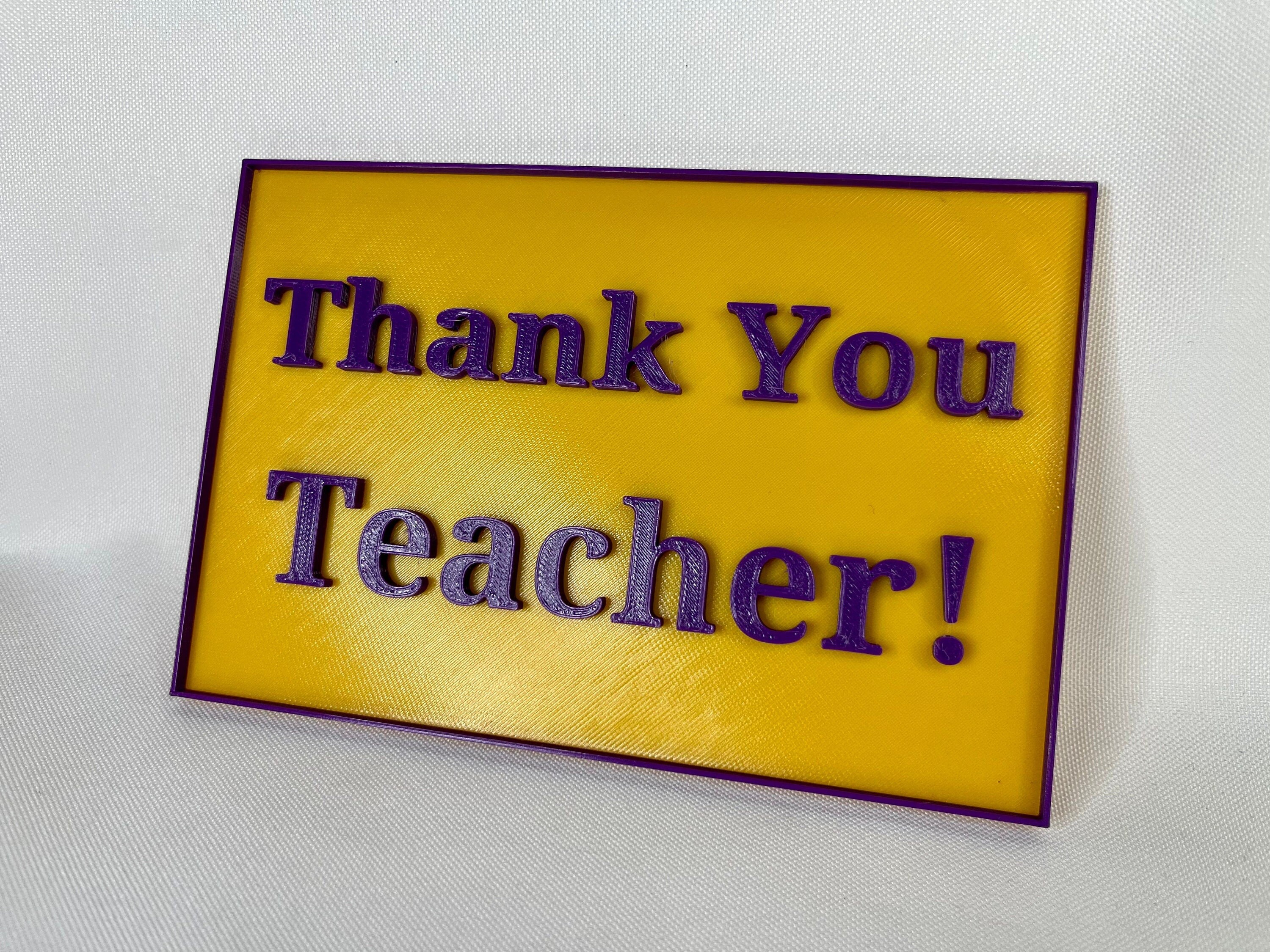 Custom 3d Printed End of Year Thank You Sign for - Etsy