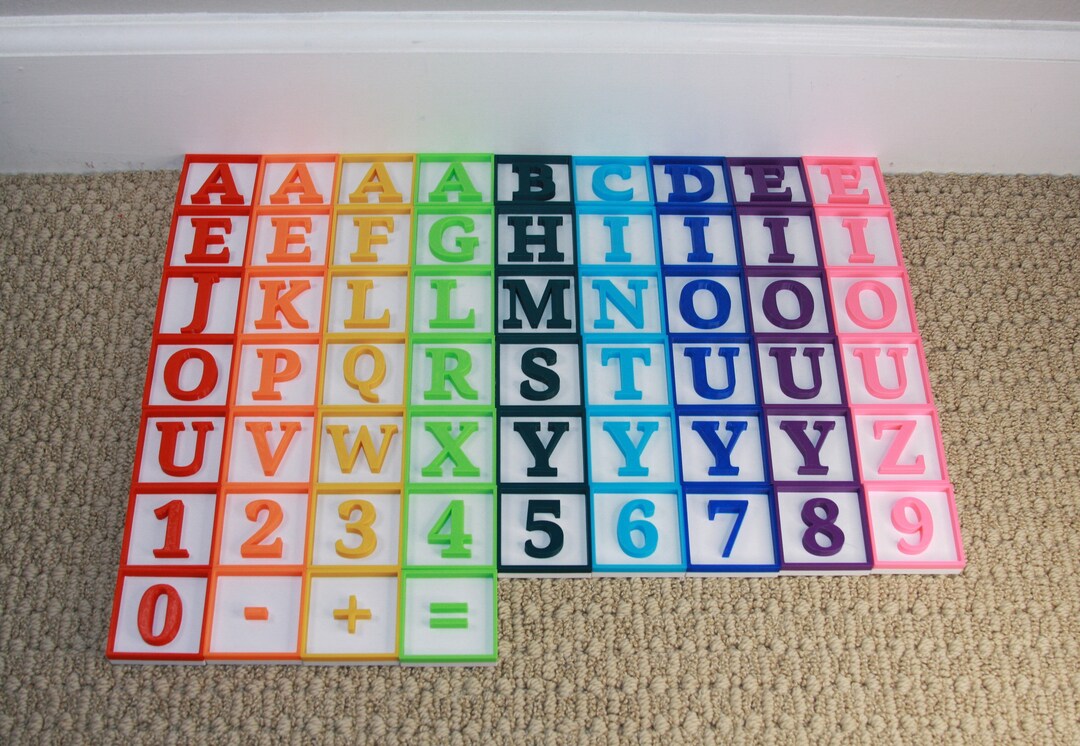 3D Printed Letter Blocks: Custom Spelling & Learning Toy - Etsy