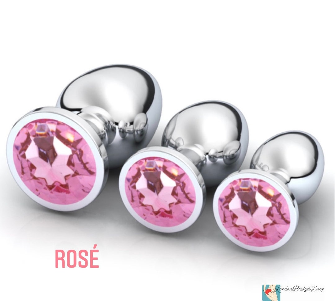 Rose Pink Bejeweled Round Butt Plug Anal Sex Toy Insertion Etsy