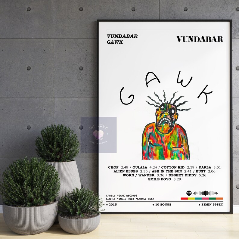 Vundabar Gawk Album Poster / Vundabar Poster / Album Cover - Etsy