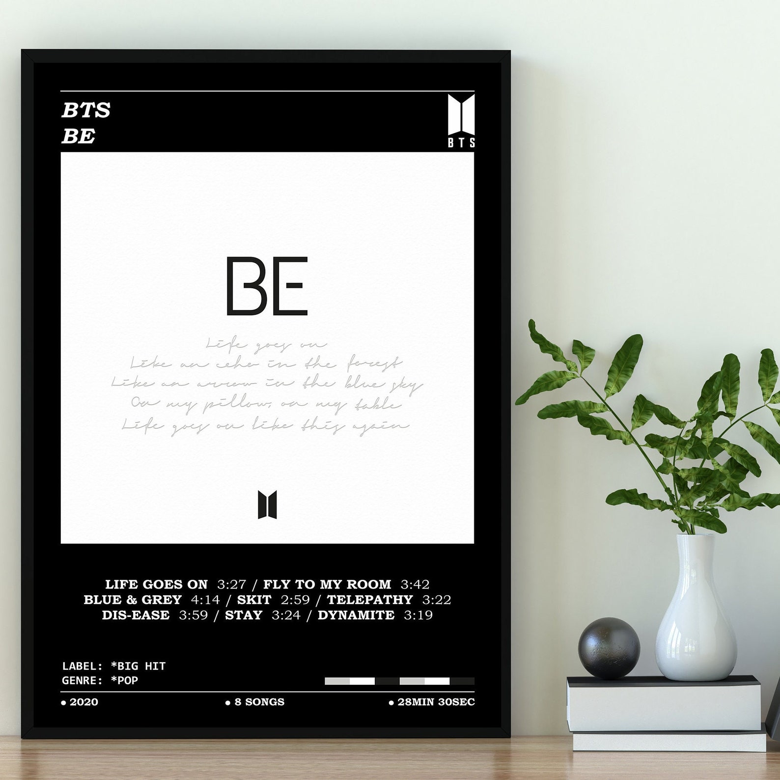 BTS Be Album Poster / BTS Poster / BTS Print / Album Cover - Etsy Singapore