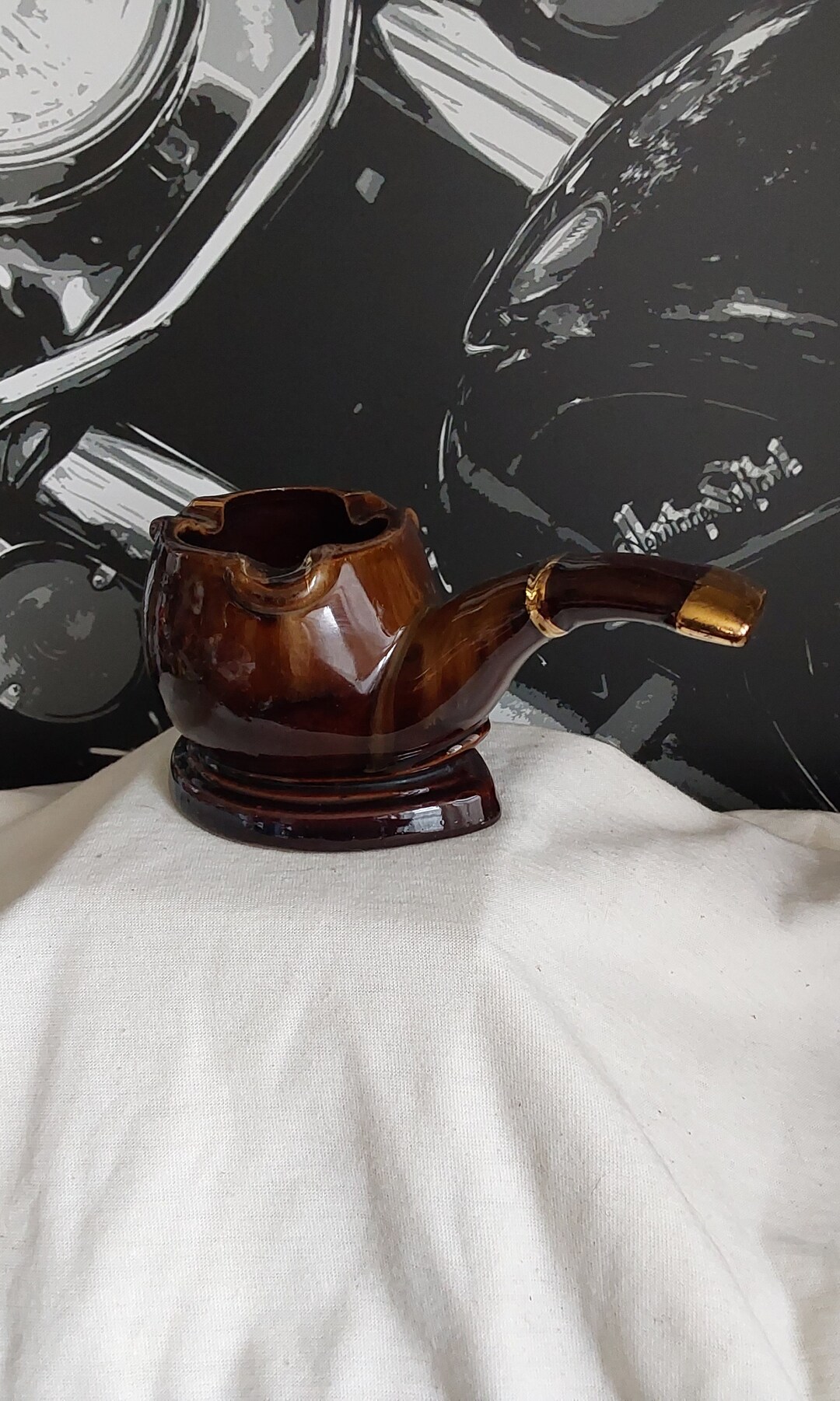 Vintage Pipe Shaped Ashtray - Etsy