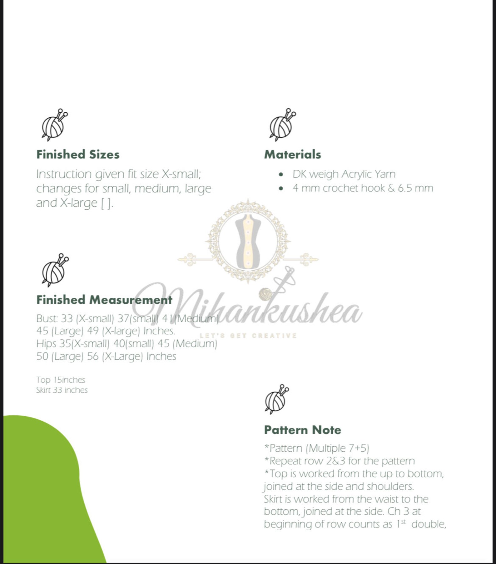 Open Shell Stitch Set Pattern - Etsy