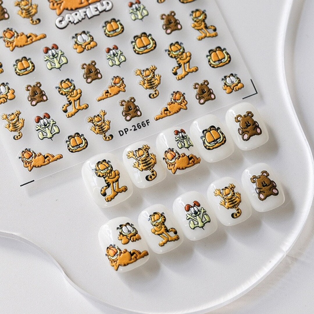 5D Character Nail Stickers, Cat Nail Decals, Animal Nail Stickers ...