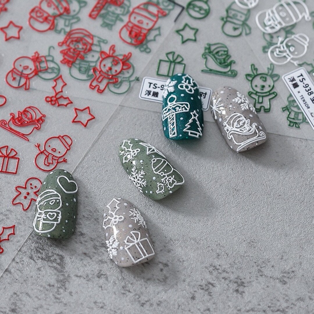 5D Christmas Nail Stickers Deer Nail Decals Gift Nail Art - Etsy