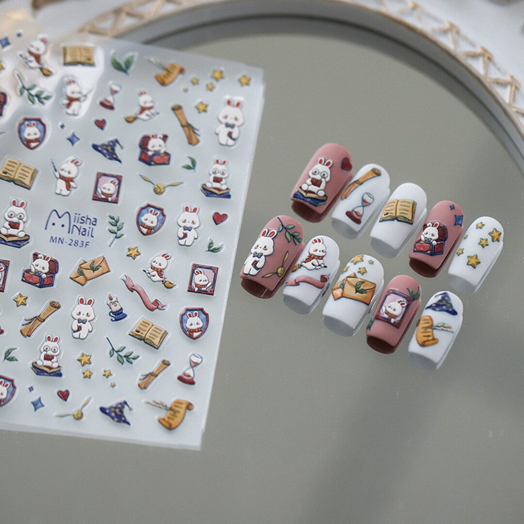 5D Magic Ribbit Nail Sticker Ribbit Embossed Nail Decal - Etsy New Zealand