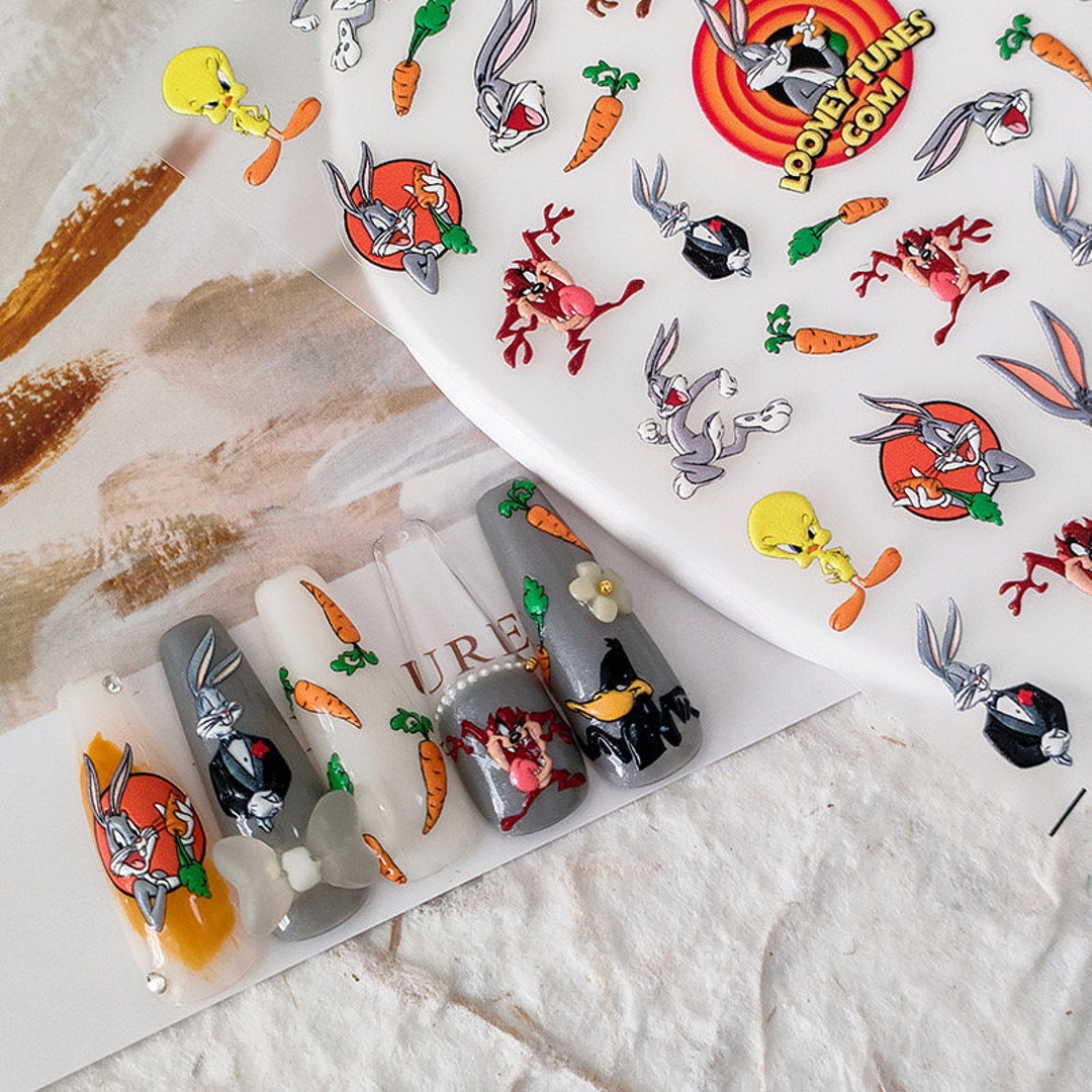 5D Nail Stickers, Daffy Duck Nail Decals, Bugs Bunny Nail Stickers ...