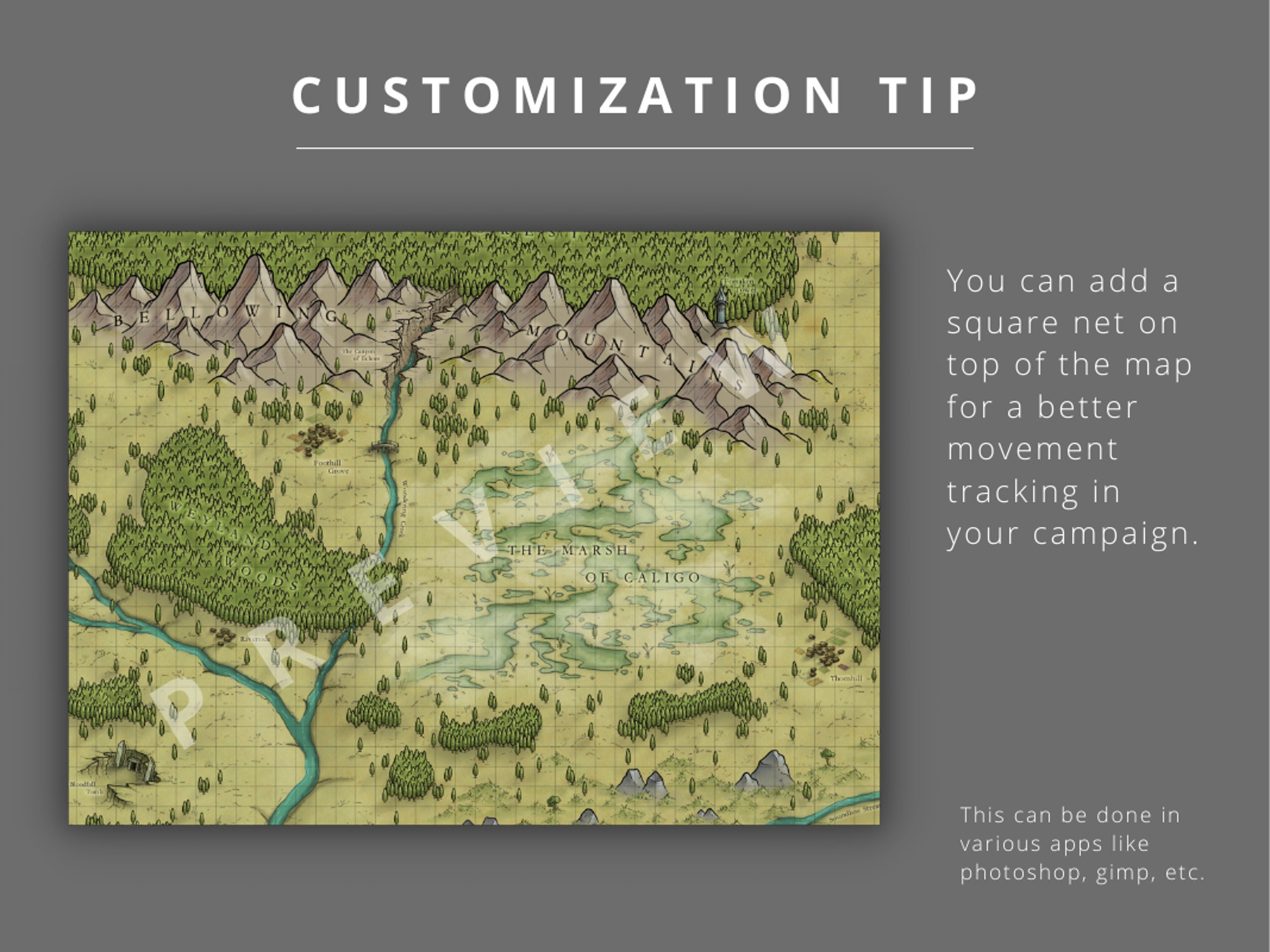 D&D Printable PDF Map the Algorros Region Dnd Map Adventure - Etsy India