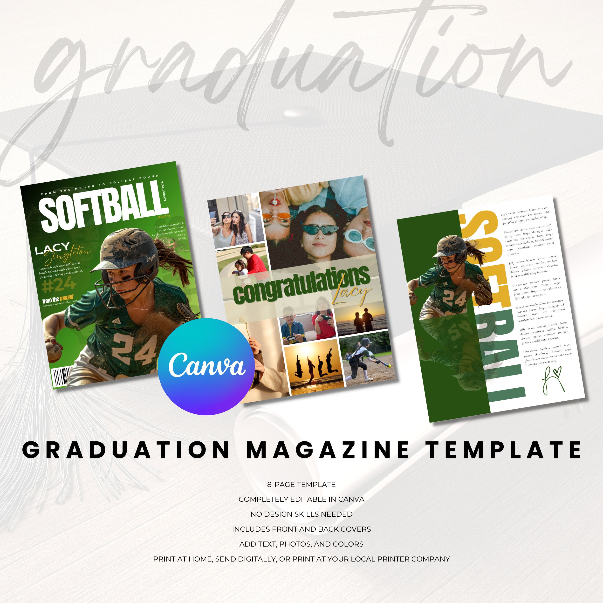 Graduation Magazine Template | Senior Graduation Invitation | Senior ...
