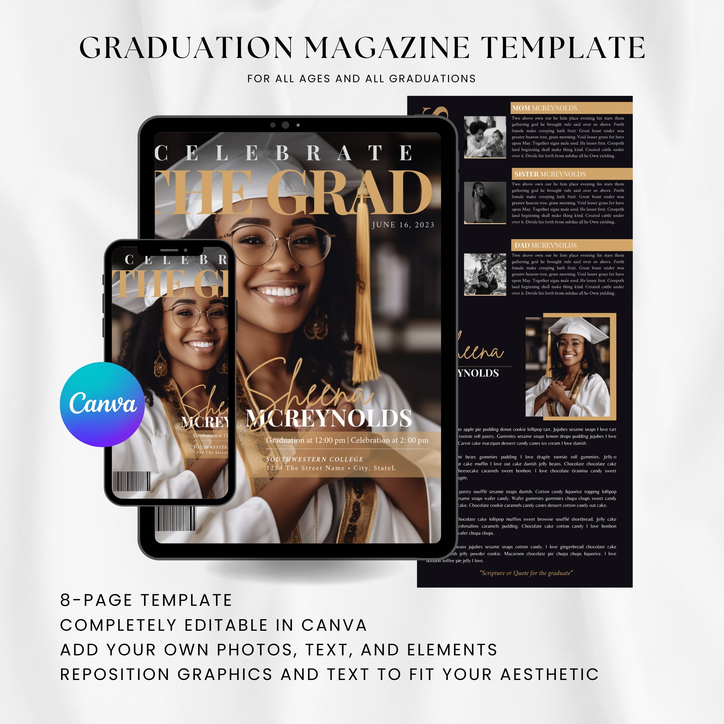 Graduation Magazine Template | Senior Graduation Invitation | Senior ...