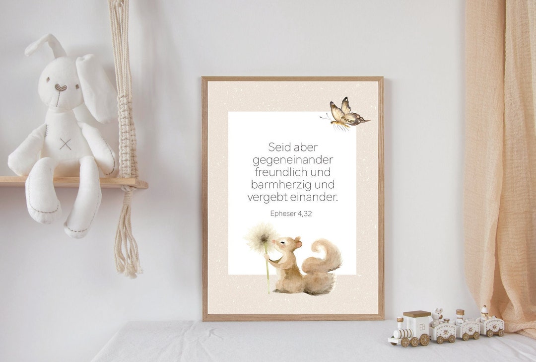 Children's Poster With Bible Verse Squirrel I Ephesians 4:32 - Etsy