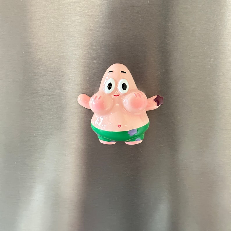 3D Patrick Star, Egg Natural Resin Fridge Magnet, Tiny Food Themed ...