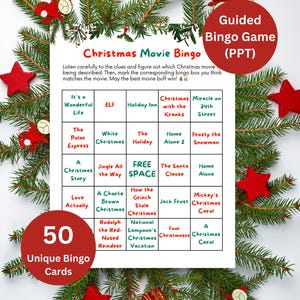 Christmas Bingo Movie Game Printable,christmas Bingo,christmas Games ...