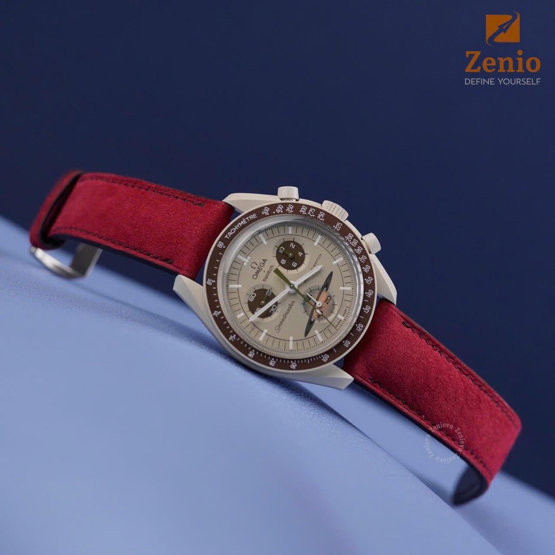 Burgundy Red Nubuck Moonswatch Mission to Mercury Straps - Etsy