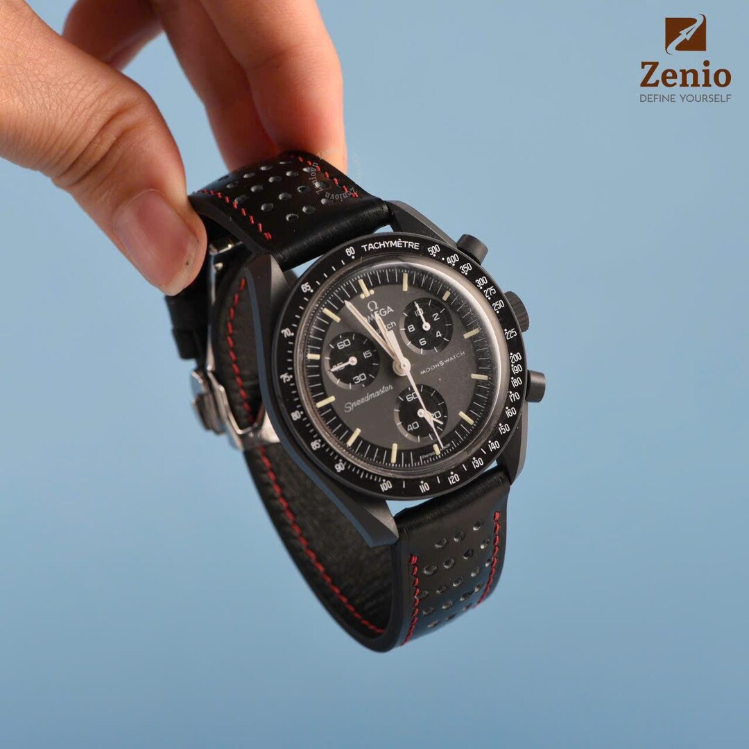 Rally Black in Red Moonswatch Mission to Mercury Straps - Etsy