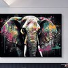 Extra Large Modern Abstract Art Geometry Gold Element Animals Running ...