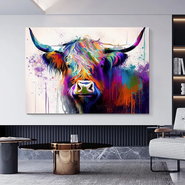 Bull Painting - Etsy