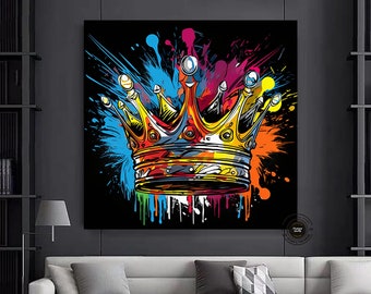 Crown Graffiti Wall Art, Printable Graffiti Art, King Crown Digital Art ...