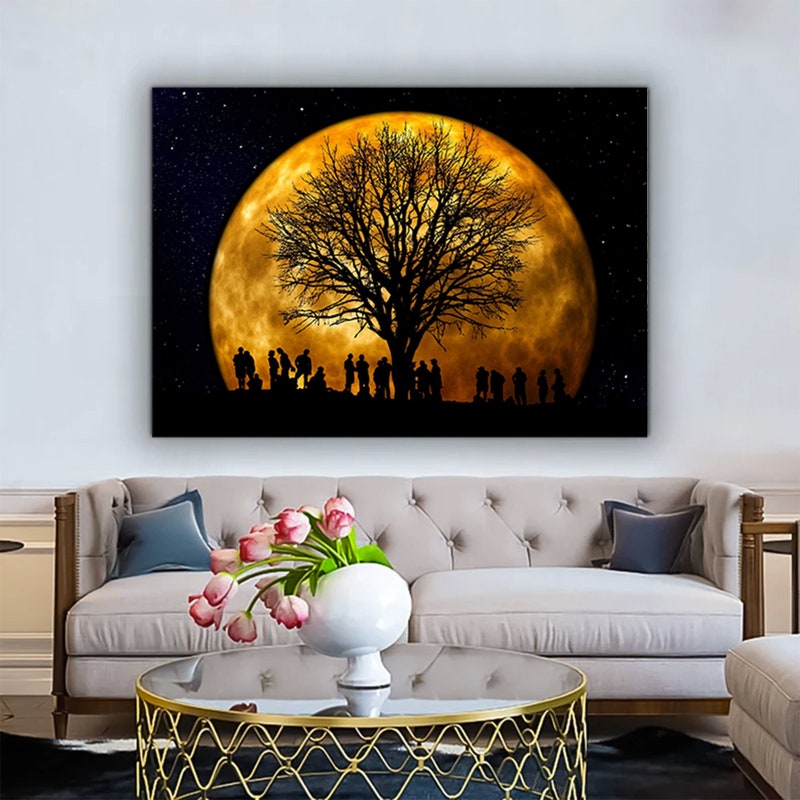 Moon and Tree - Etsy