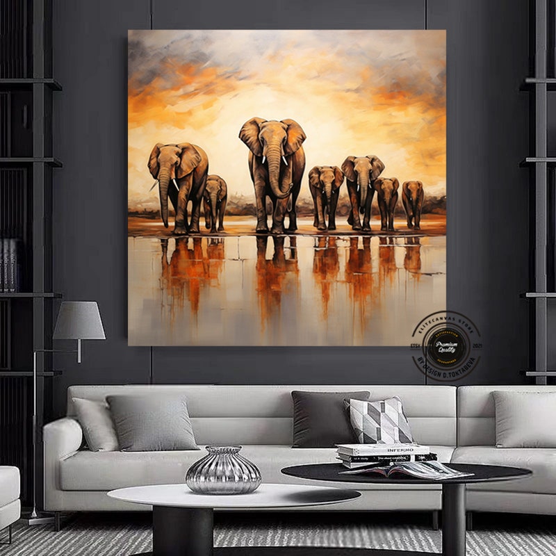 Large Elephant Painting - Etsy