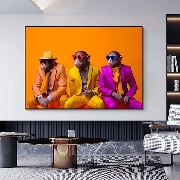 Monkey Wall Art - Etsy