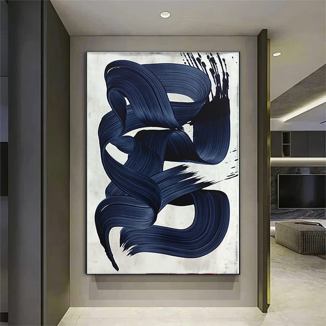 Abstract Blue Ocean Graphic, Bleu Majorelle, Home Decoration Design ...