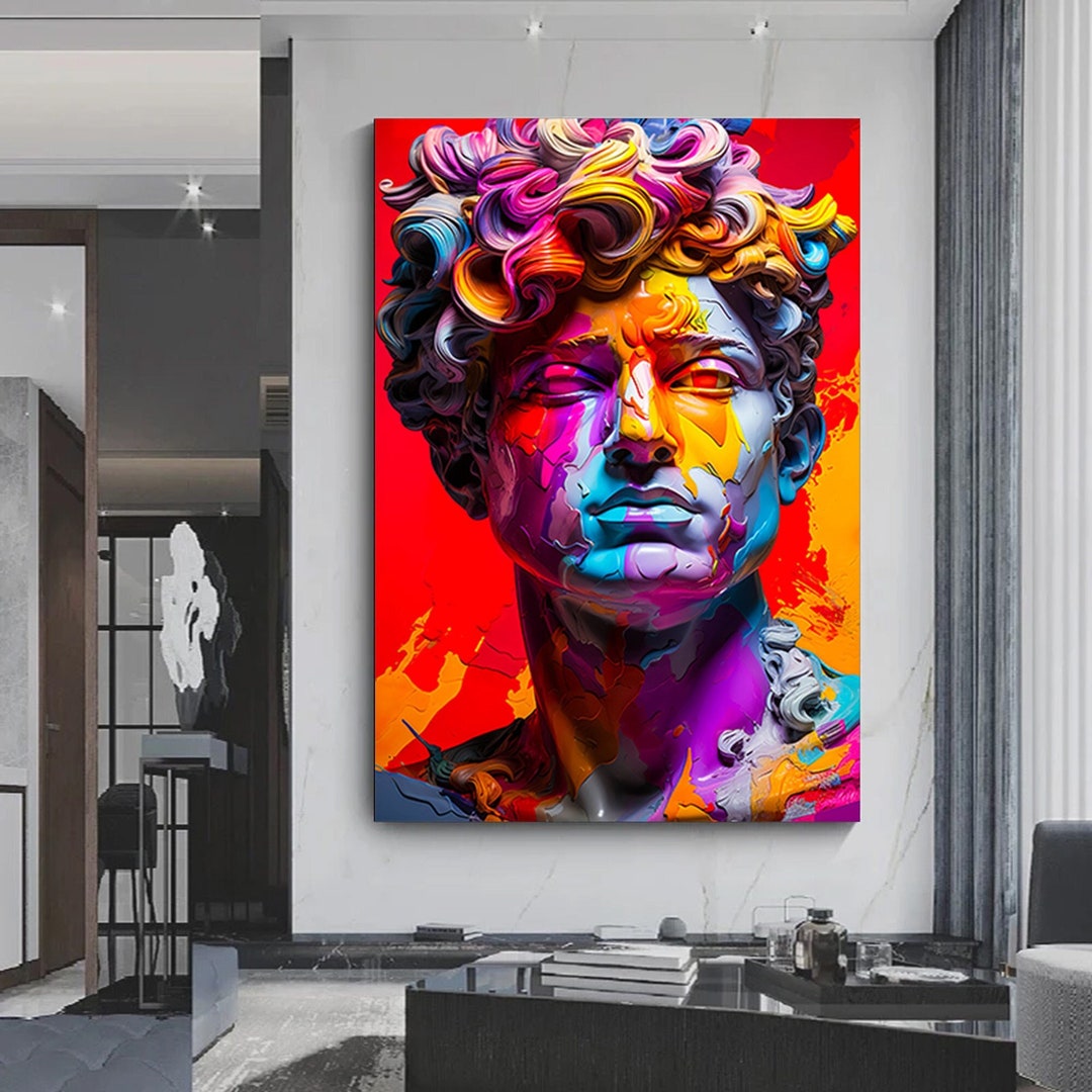 Pichiavo Style David Bust Graffiti Canvas, Urban Art Portrait - Etsy