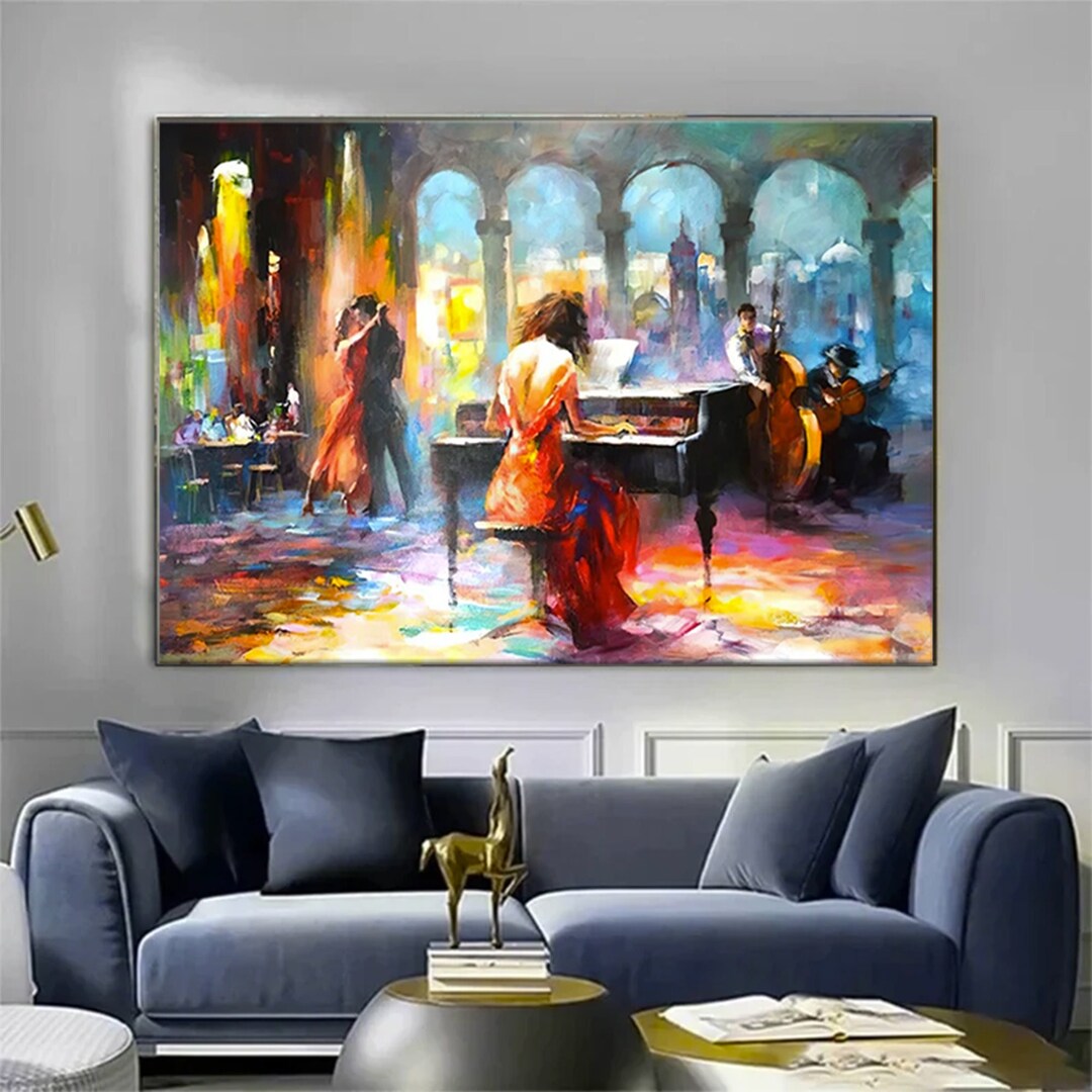 Pianist Woman Dance Tango Poster Wall Art, Musician Printed ...