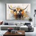 Bull Canvas Painting,colorful Bull,bull Painting Art,bull Wall Decor ...