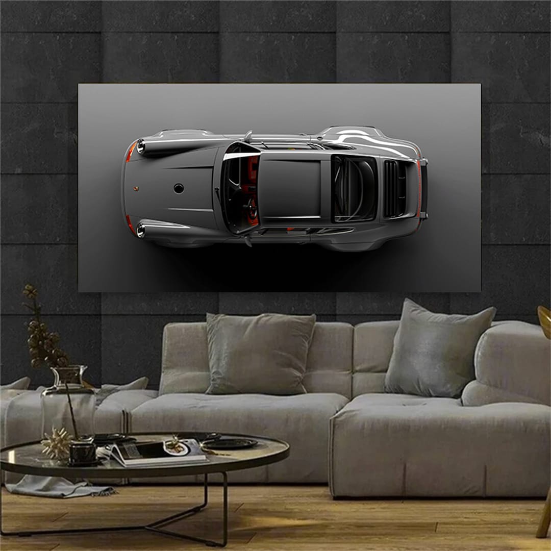 Porsche 911 Canvas Print, Grey Car Wall Art - Etsy
