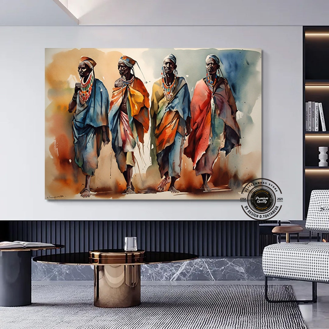 African Tribal Canvas Art: Savannah Tribe Wall Decor - Etsy