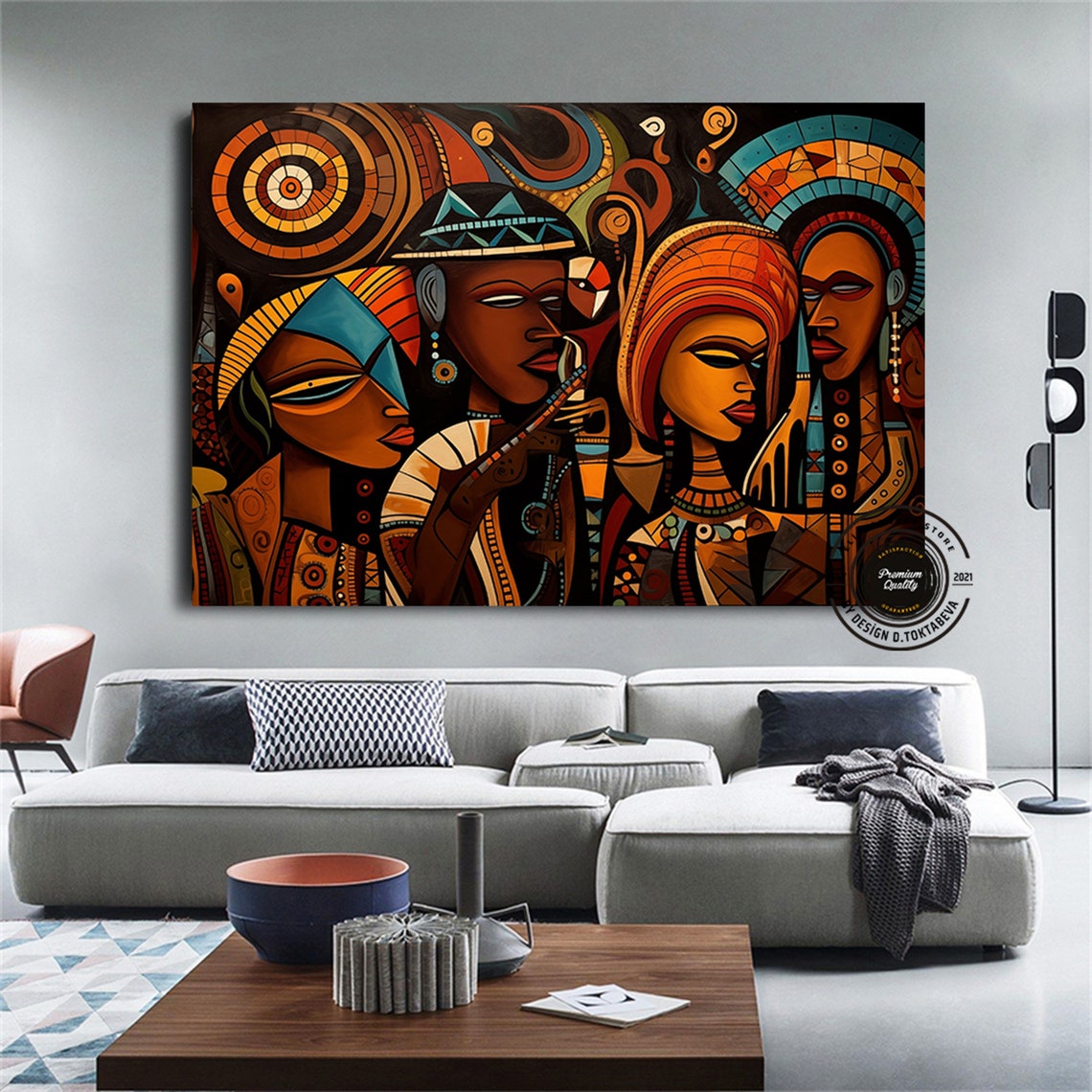 Framed African Art Poster: Tribal Mask Wall Decor - Etsy