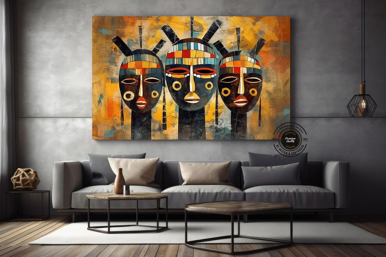 African Masks Canvas Print: Abstract Culture Wall Art - Etsy