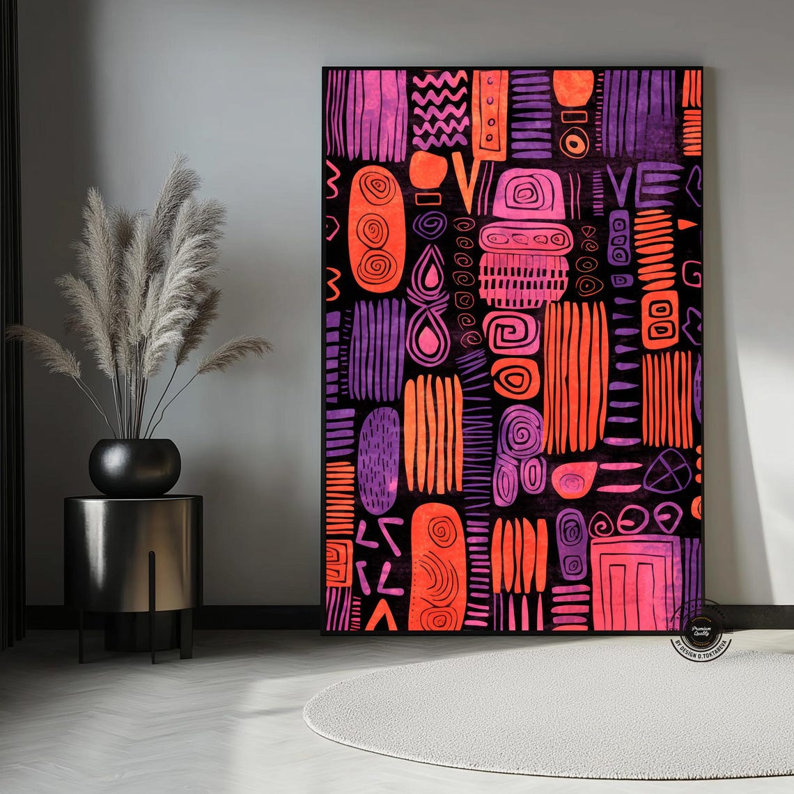 Framed African Abstract Art Poster: Ethnic Home Wall Decor - Etsy