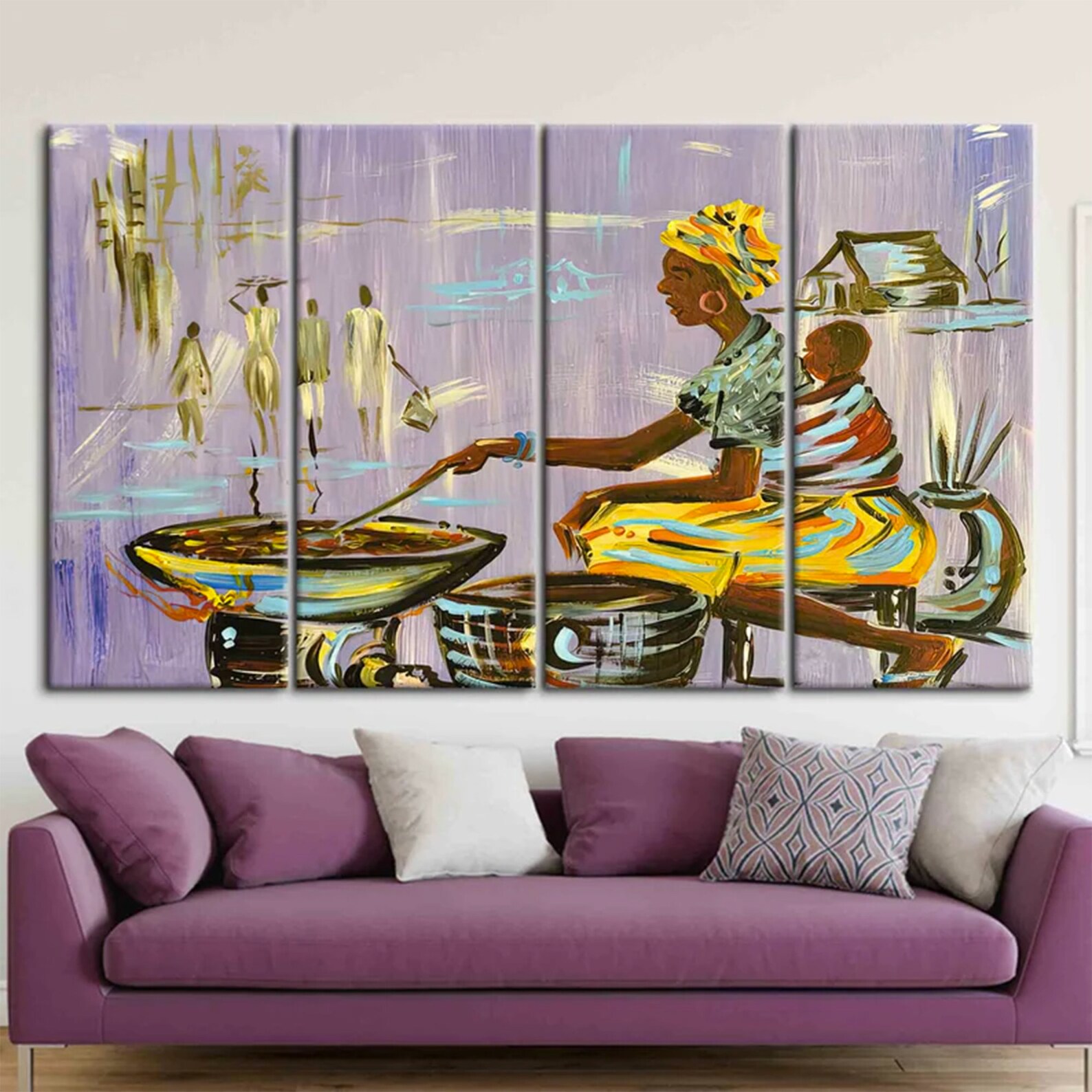 African Mother Cooking Ethnic Wall Art African Wall Art - Etsy