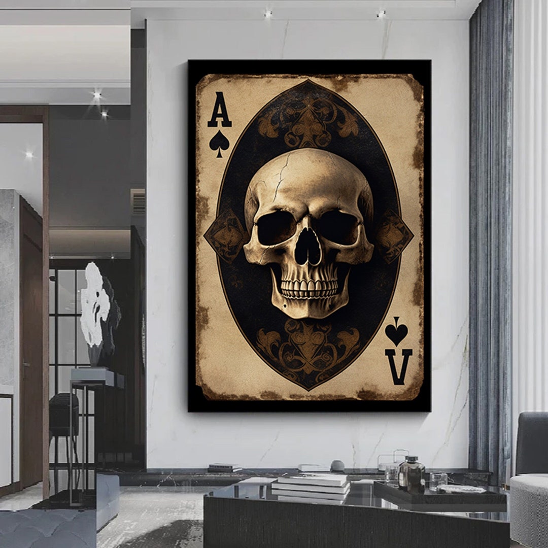 Ace of Spades Skull Canvas Print: Gothic Poker Wall Art - Etsy