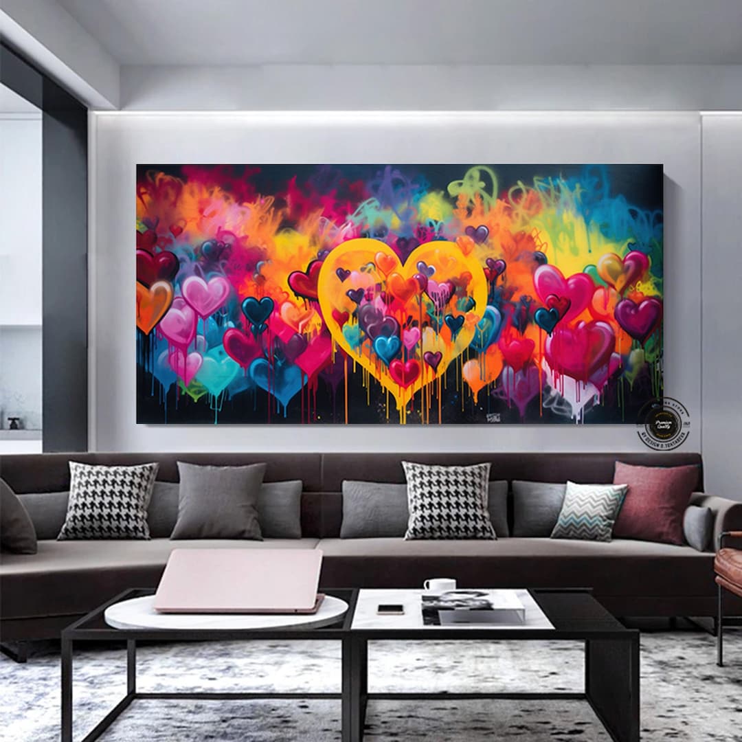 Banksy Graffiti Art Street |graffiti Hearts Love | Graffiti Wall Art ...