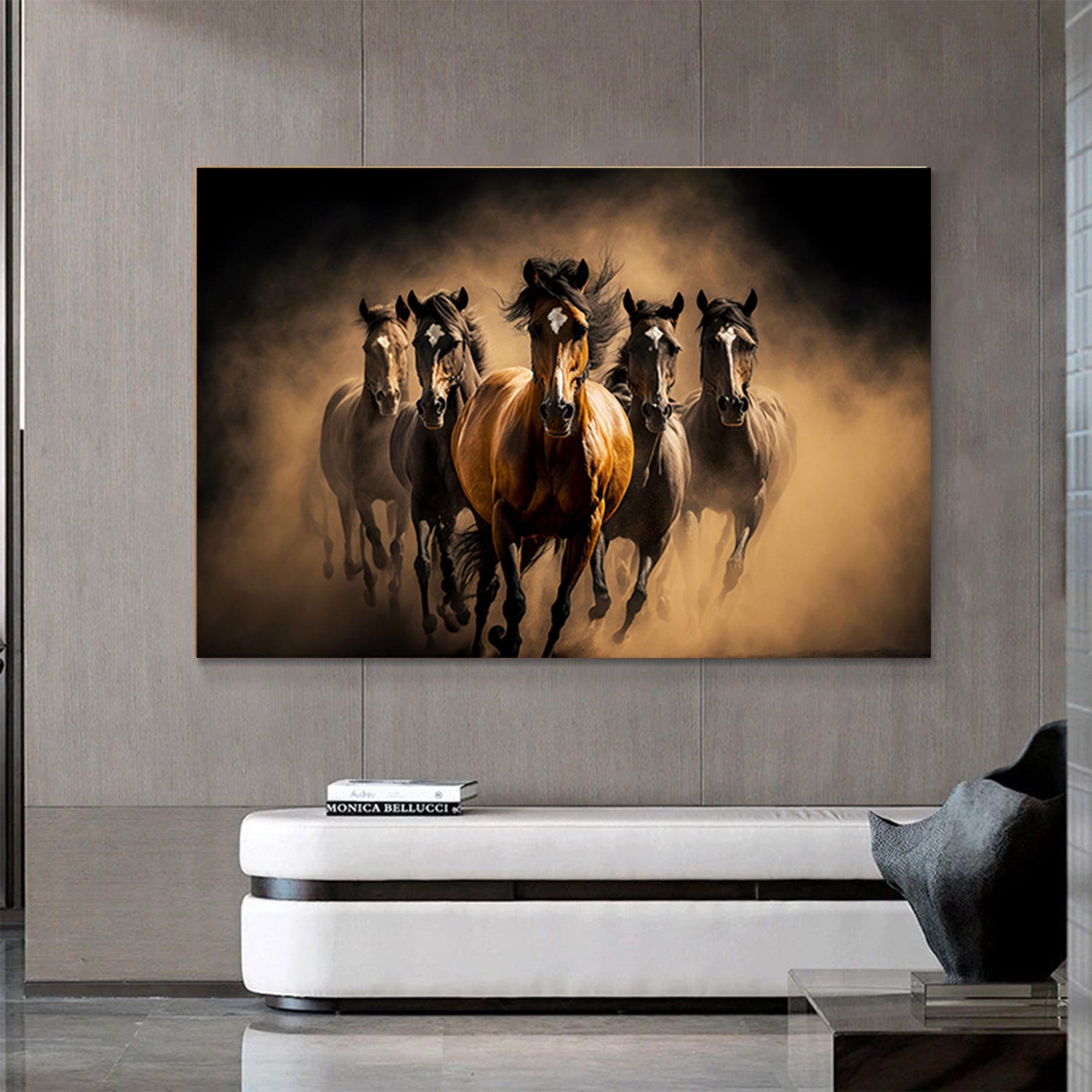 Horse Wall Art 5 Running Horses Canvas Wall Art Landscape - Etsy