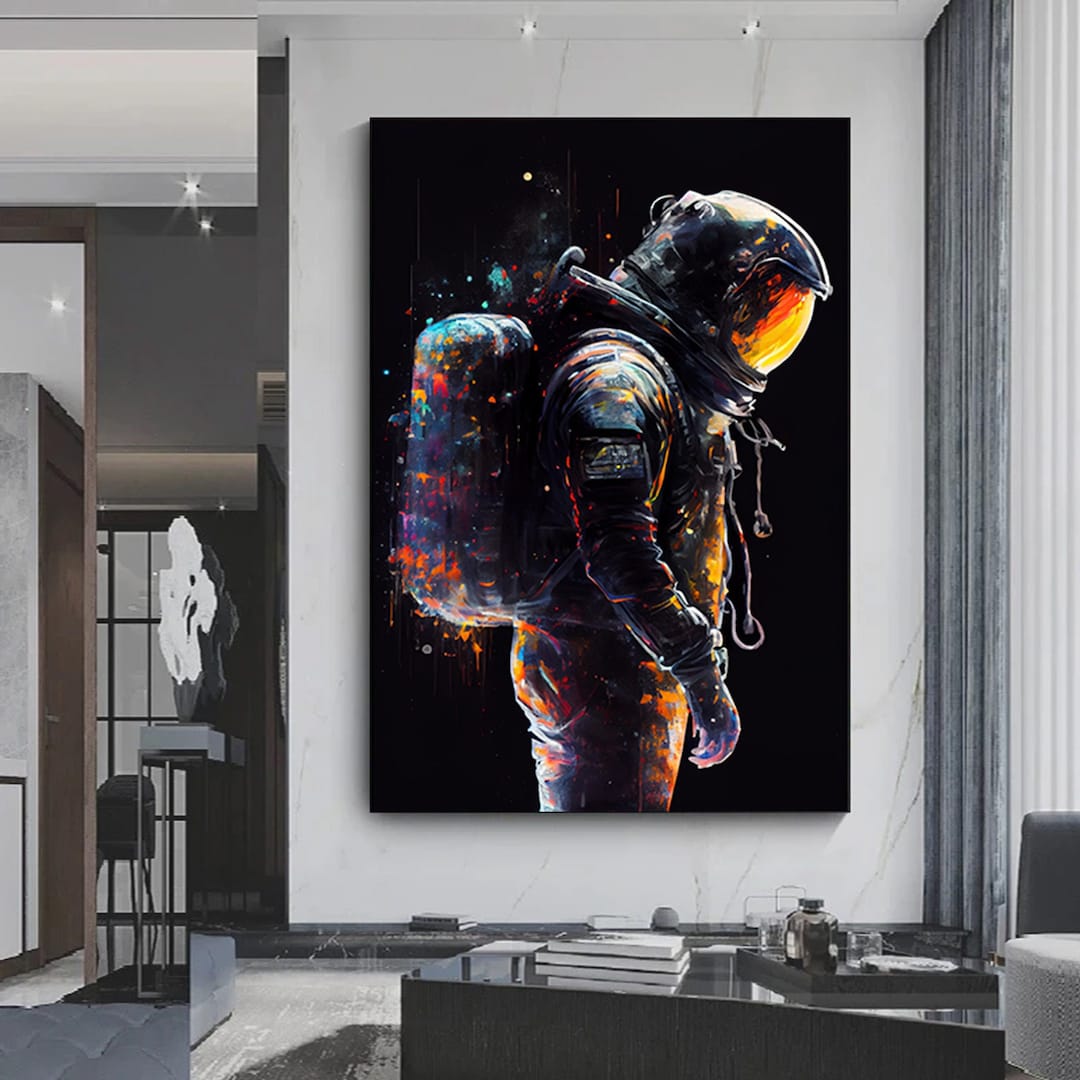 Colorful Abstract Painting of an Astronaut Graffiti Art of an Astronaut ...