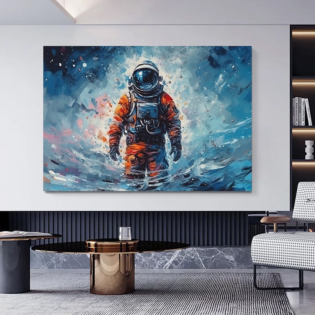 Oil Painting Style Astronaut Canvas Print. Astronaut Canvas Wall Art ...