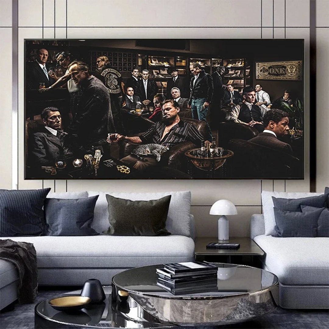 Famous Gangsters Canvas Wall Art Gangsters Canvas Print Home Decor Office Decor the Godfather ...