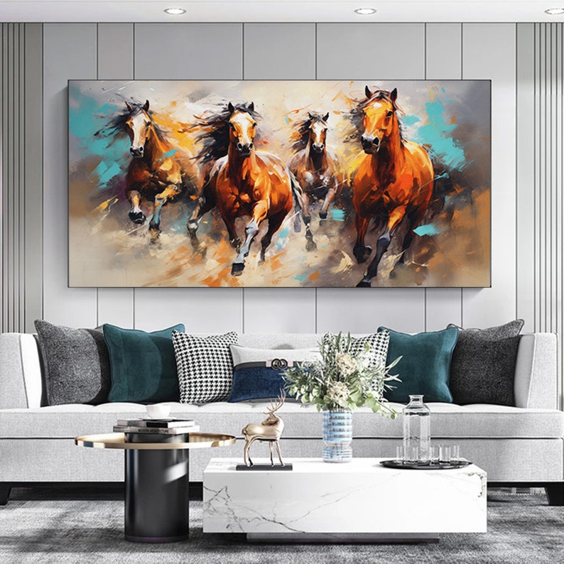 Extra Large Modern Abstract Art Geometry Gold Element Animals - Etsy