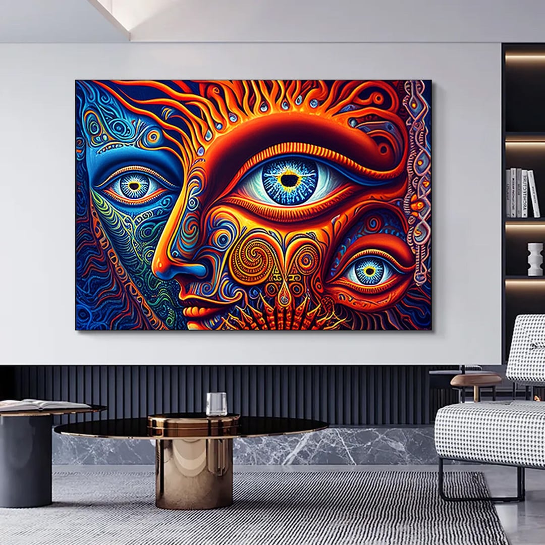 Dmt Trippy Third Eye Psychedelic Canvas Painting.eye Psychedelic Canvas ...