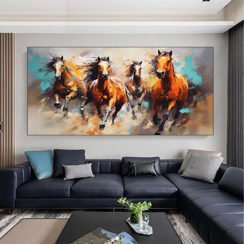 Extra Large Modern Abstract Art Geometry Gold Element Animals - Etsy