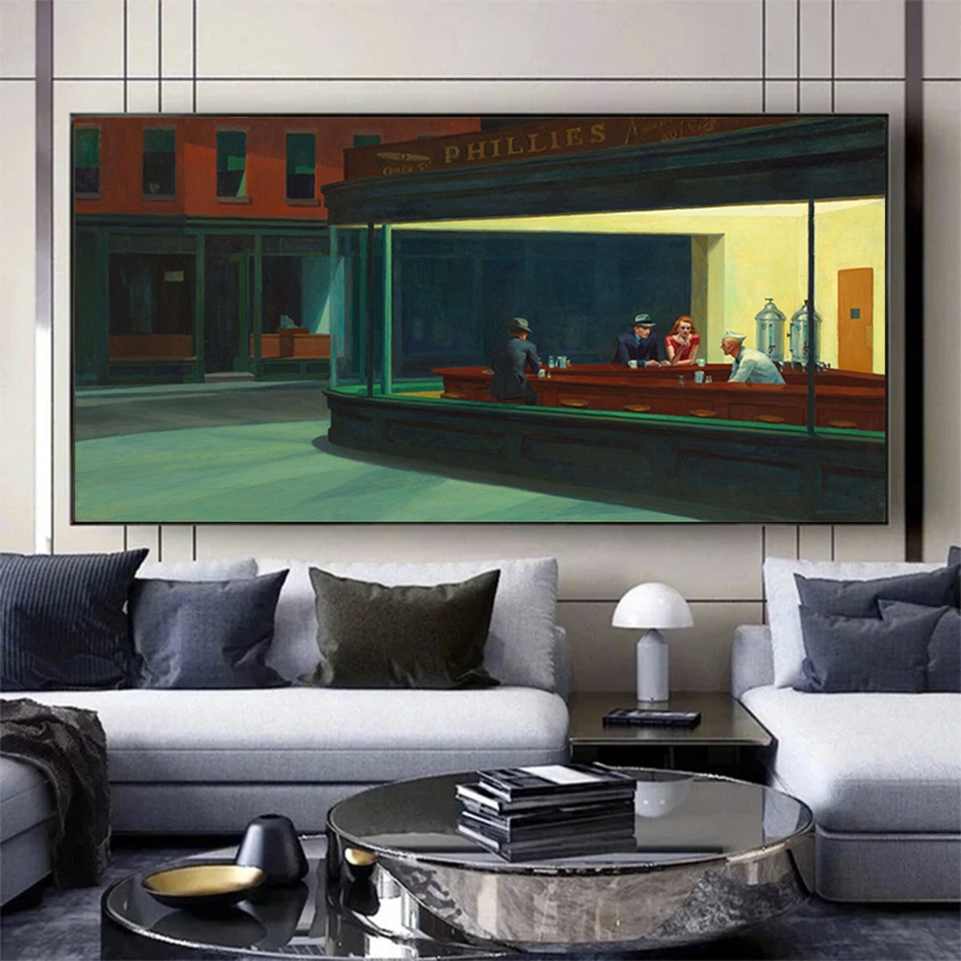 Edward Hopper Nighthawks Modern Wall Art Reproduction Canvas Trendy ...